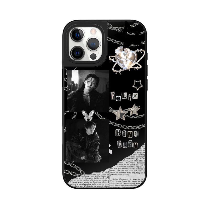 Custom Felix & Bang Chan K-Pop Phone Case – Black Aesthetic Design for ...